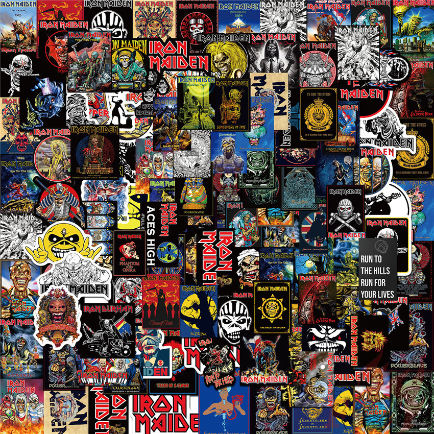 100Pcs/Set Rock Band . Iron Maiden Stickers DIY Fashion Waterproof ...