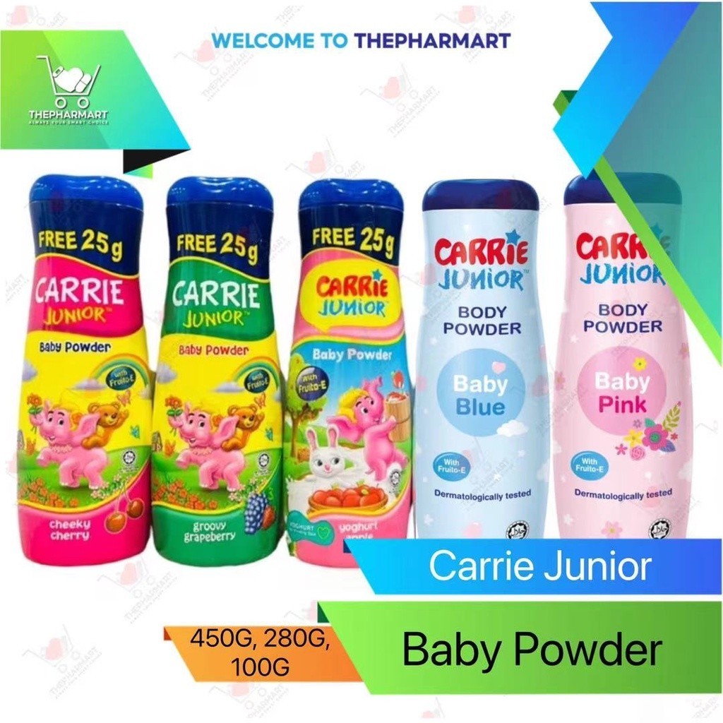 Carrie Junior Baby Powder Cheeky Cherry (100g / 280g / 450g) | Shopee ...