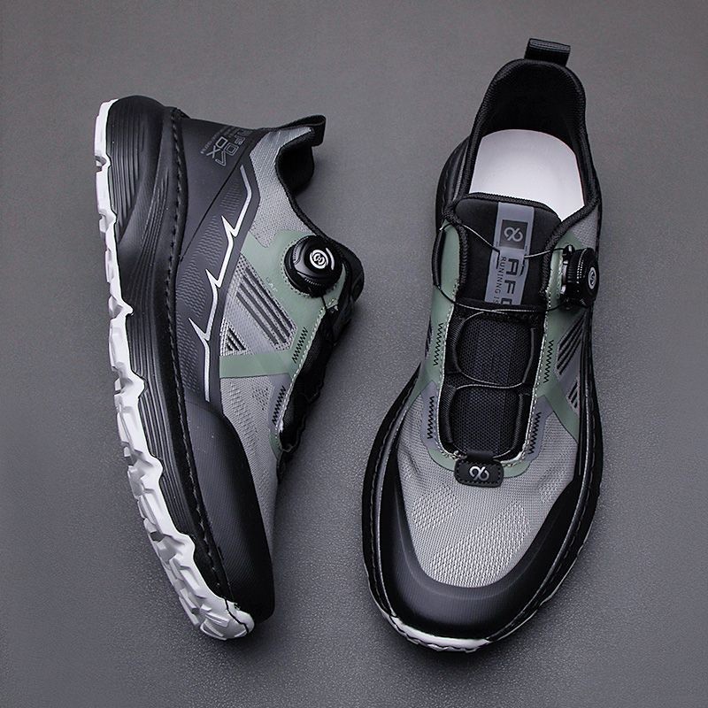 Automatic Buckle Cross-Country Running Shoes Men's Sports Shoes Low-Top ...