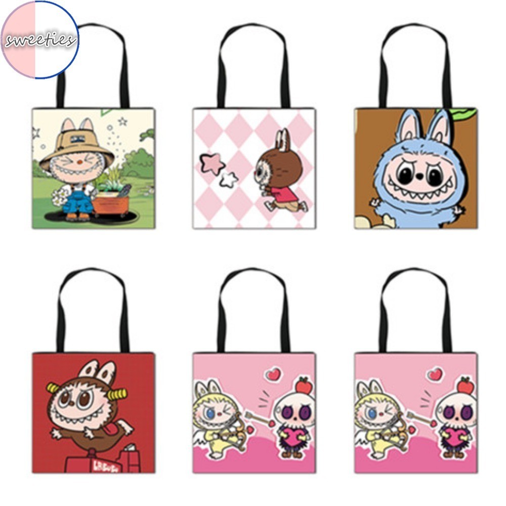 Labubu surrounding girls cartoon cute shopping bag large capacity ...