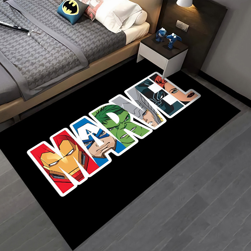 Disney Avengers Marvel Logo Carpet Yoga Living Room Decor Children's ...