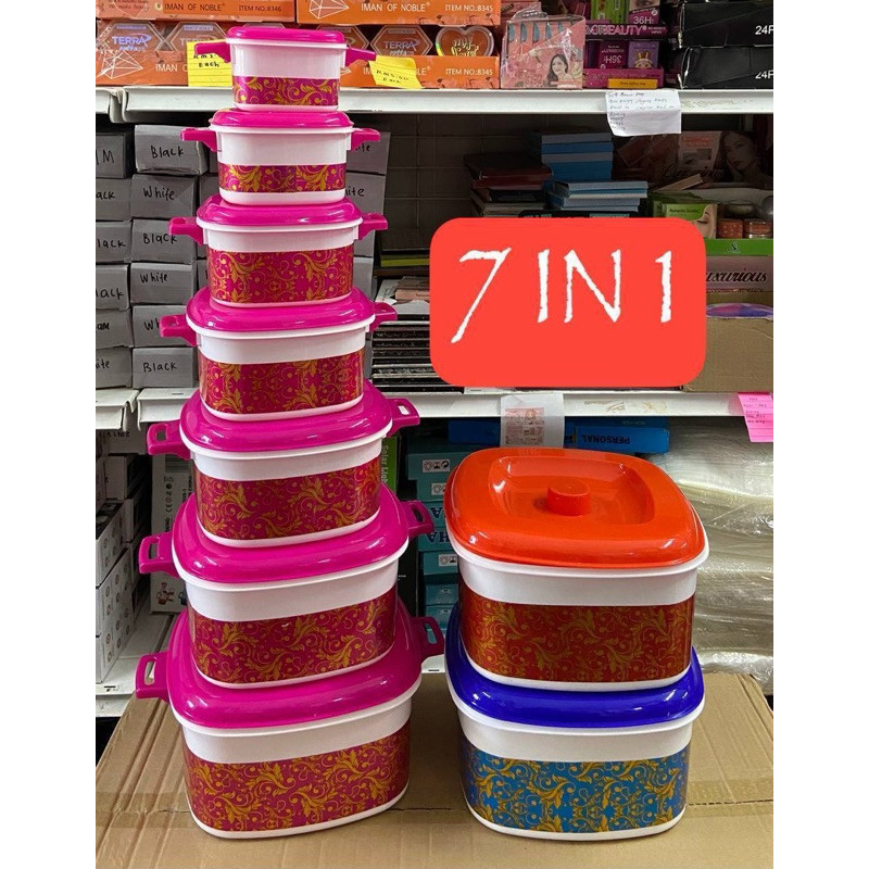 7 Bekas Makanan Tupperware Plastik Makanan 7 in 1 Food Container ...
