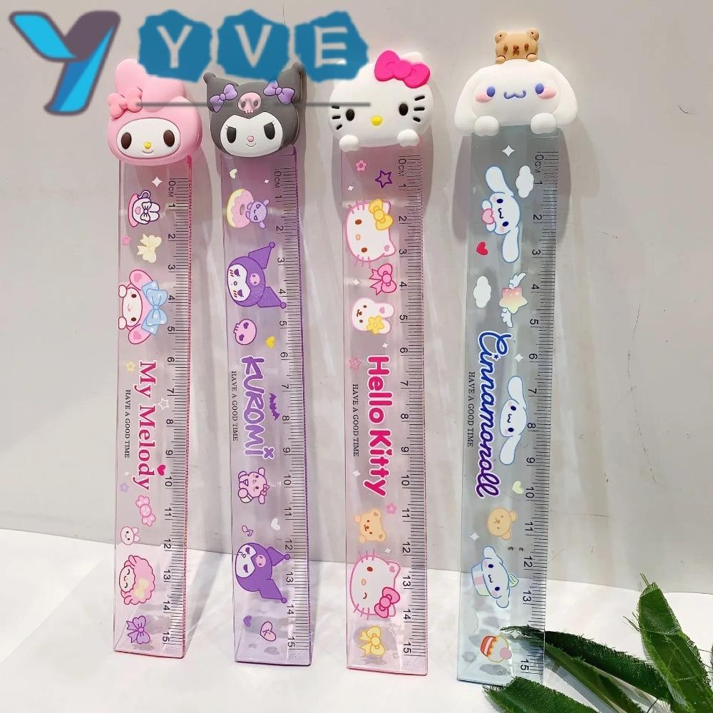 YVE Cinnamoroll Rulers, 15cm Plastic Kuromi Ruler, Stationery Cartoon ...