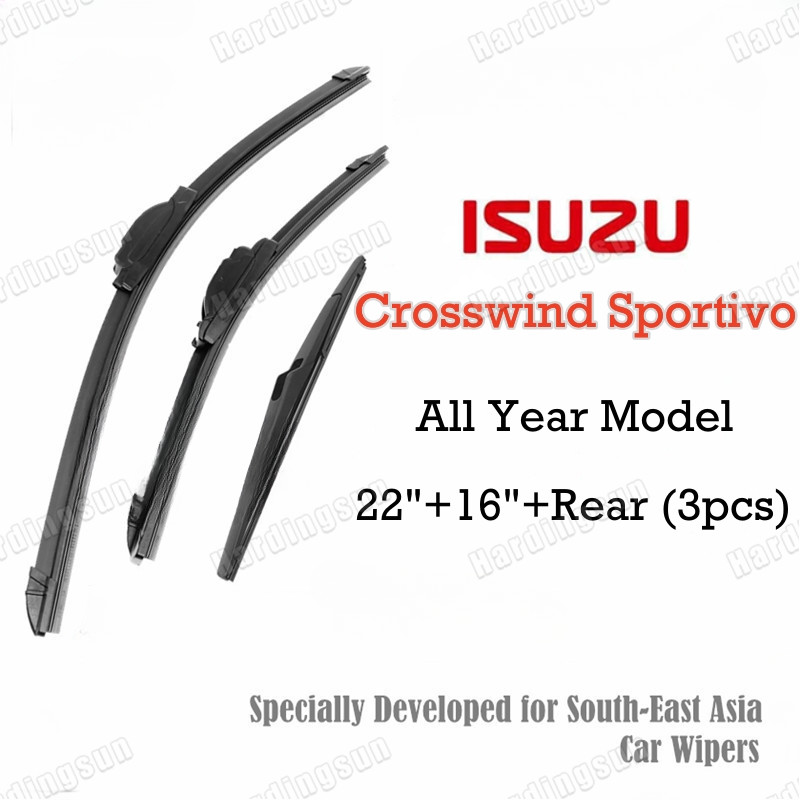 (Front+Rear 3pcs) ISUZU Crosswind Sportivo Wiper Blade Set for All Year ...