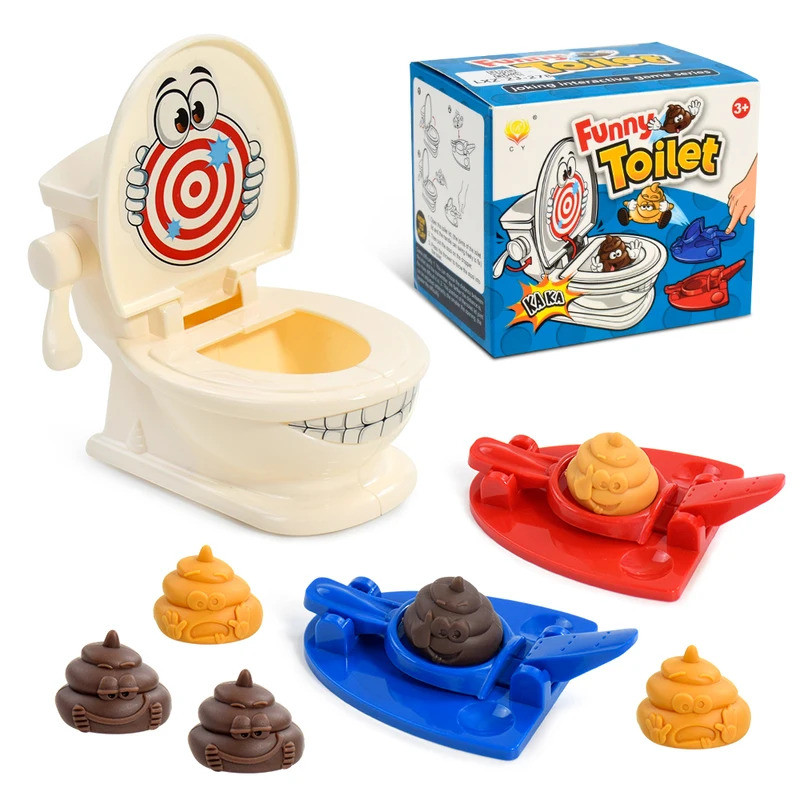 Mini Toilet Anti Stress Toys Two Person Interactive Catapult Toilet Toy ...