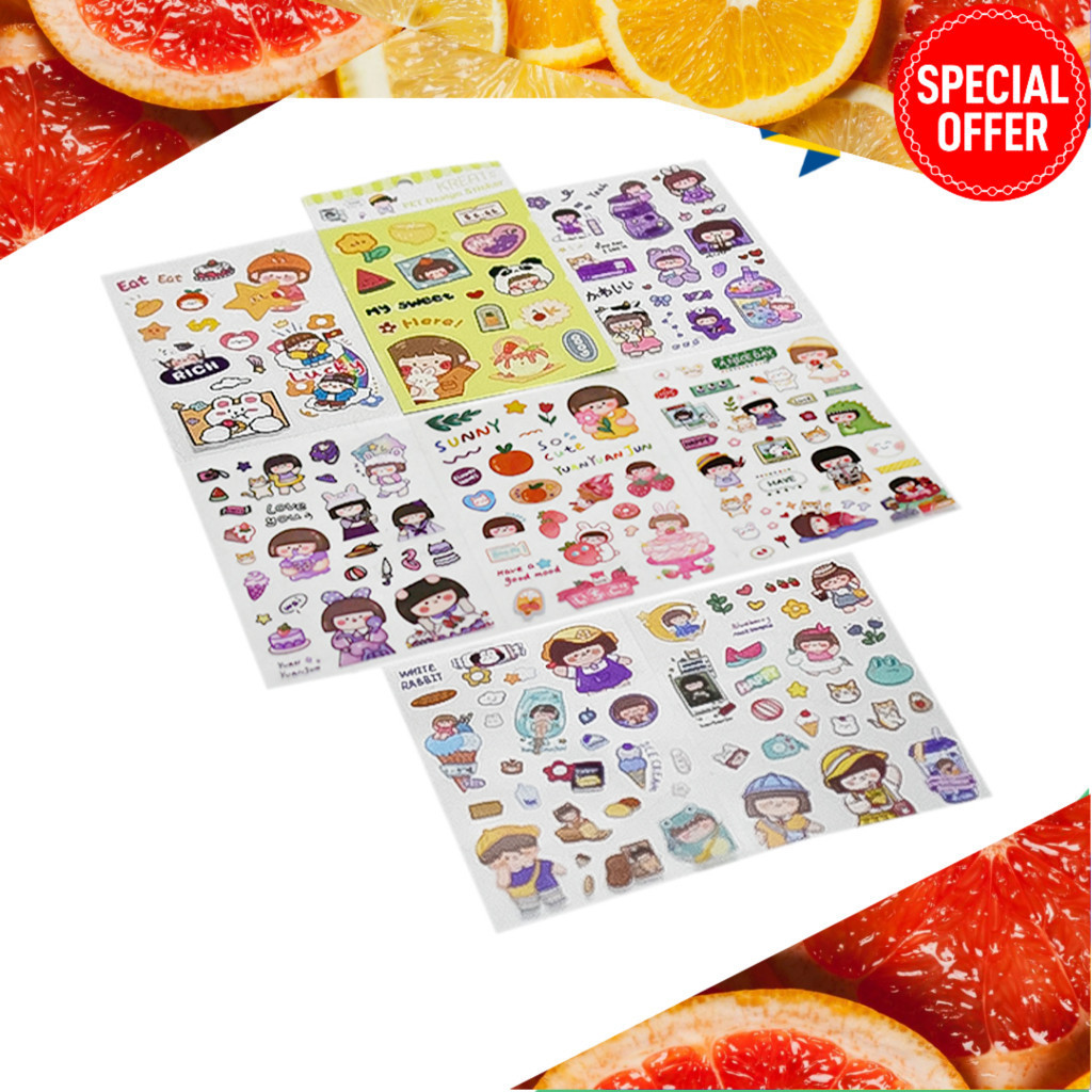 Sticker Cartoons, Sticker Kartun, Parti PET Design Sticker 15cm x 10cm ...