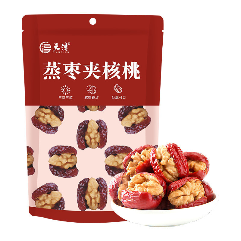 Tianchun Steamed Dates with Walnuts 0g Walnut Kernels Red Dates Snacks ...