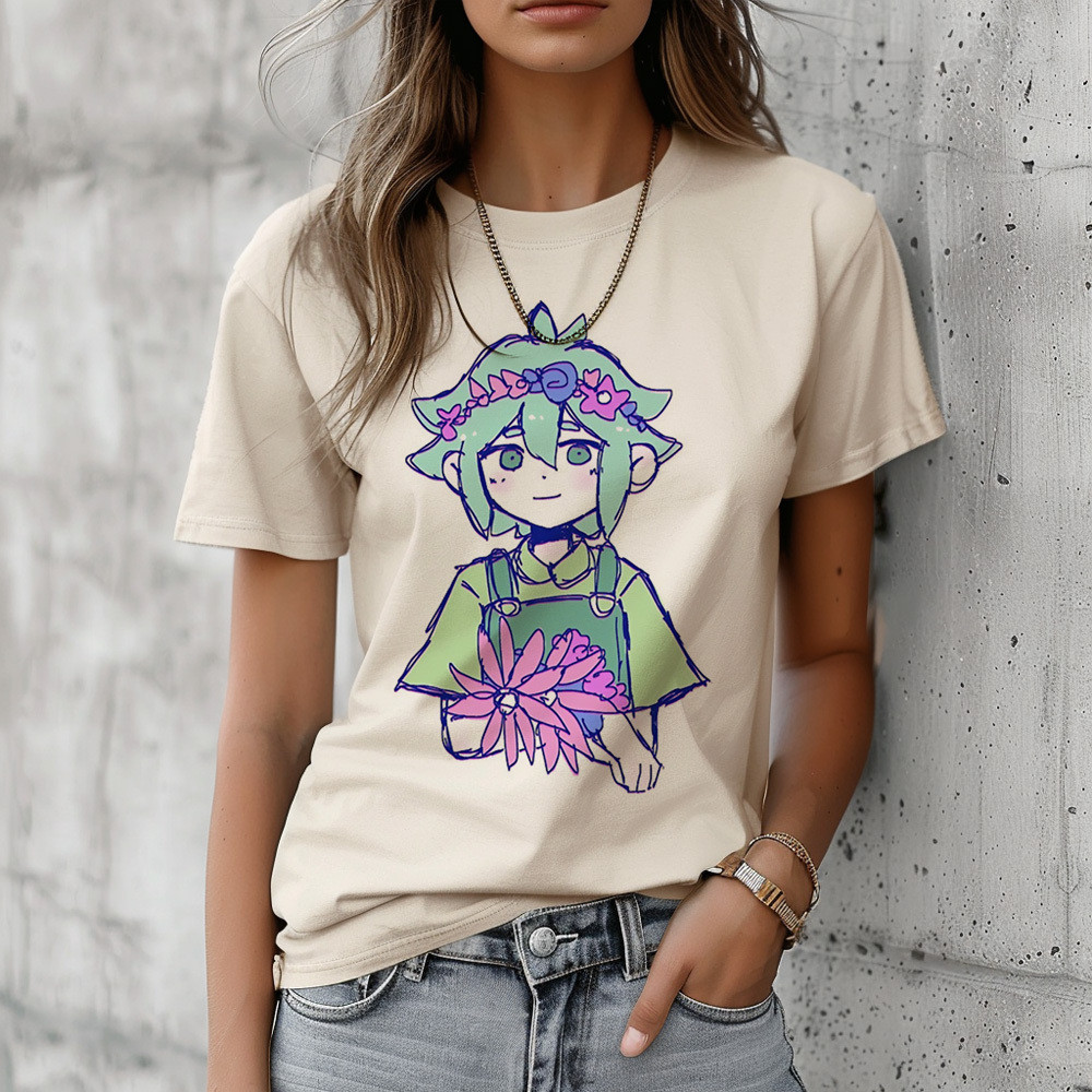 Omori tshirt girl anime korean clothes Comfortable Graphic Retro hip ...