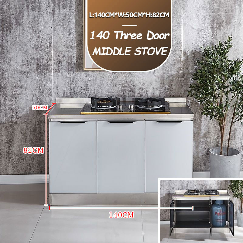 Ready Stock！Grey Industrial Kitchen Stainless Steel Sink Cabinet Table ...