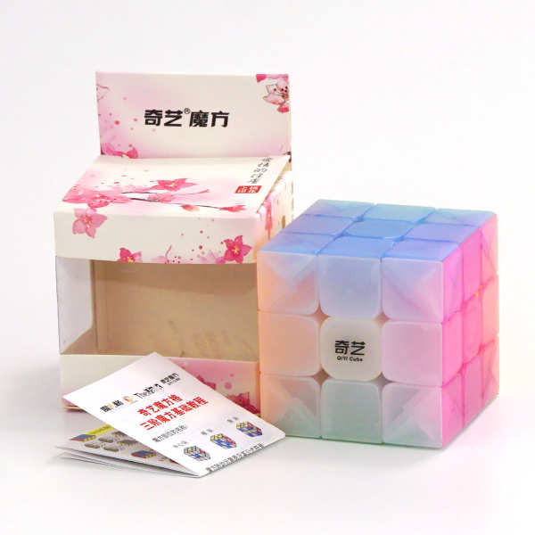 Cube rubik Qiyi Jelly Color Rubik's Cube pesanan kedua dan ketiga Maple ...