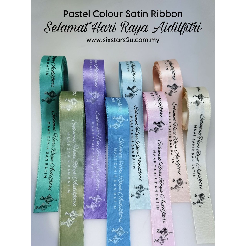 Selamat Hari Raya Satin Ribbon - Pastel Colour Series | Shopee Malaysia