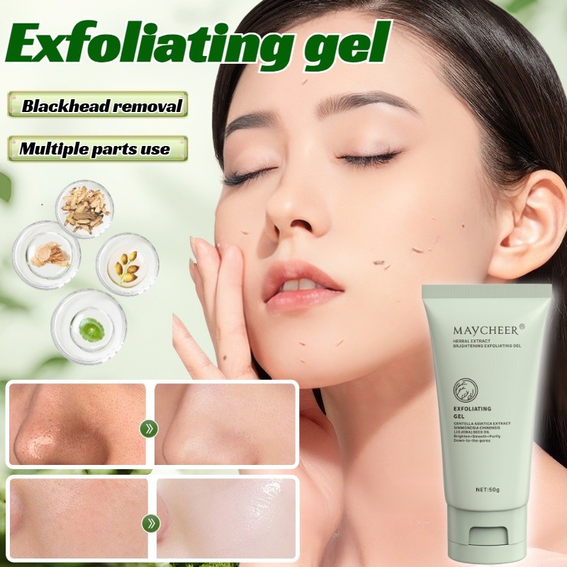 Herbal Extract Brightening Exfoliating Gel / Face Deep Cleansing Pore ...
