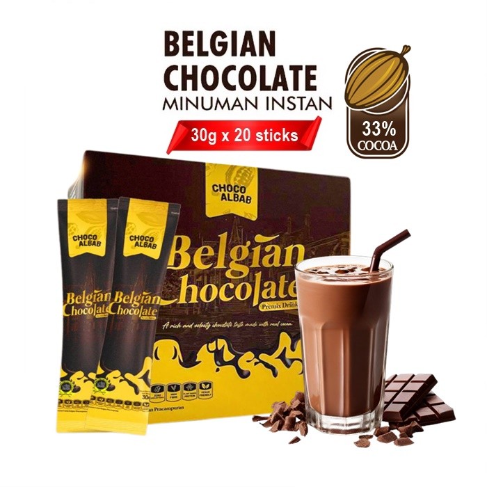 Choco Albab Belgian Chocolate Drink Minuman Coklat Air 20 Sachet Hot ...