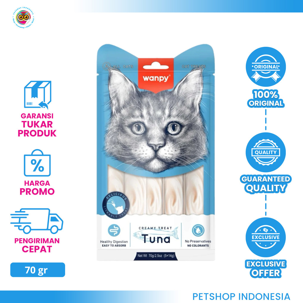 WANPY Creamy Lickable Treats Tuna 70g - Wanpy Cat Snack | Shopee Malaysia