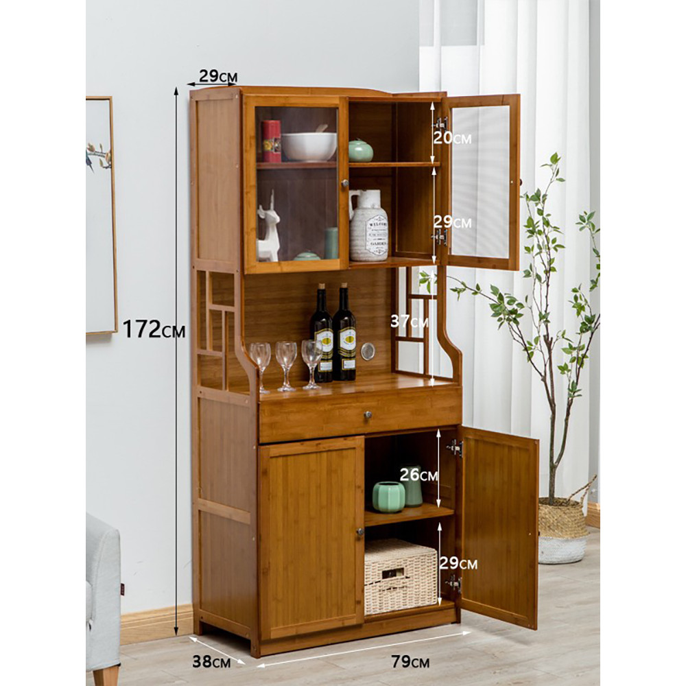 Sideboard Buluh Rak Microwave Rak Penyimpanan Dapur Almari Kecil ...