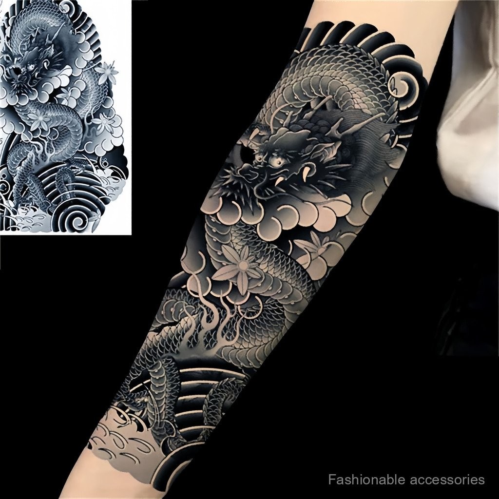 Full-arm Tattoo Stickers Adult Tattoo Stickers Spray Water Stick Small ...