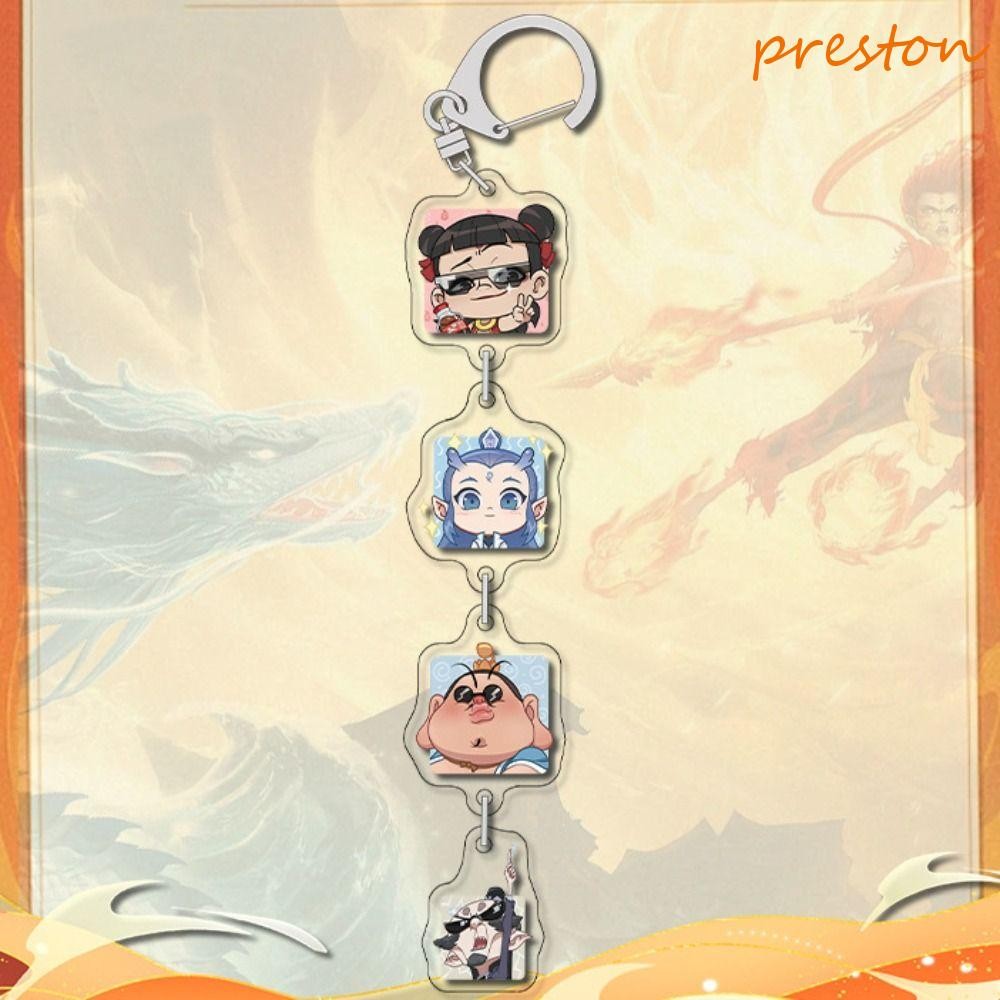 PRESTON Nezha 2 Keychain, Anime Movies Acrylic Nezha 2 Key Ring, Funny ...