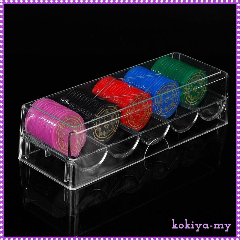 [KokiyaMY] Acrylic Chip Rack Mahjong Chip Storage Box with Cover ...