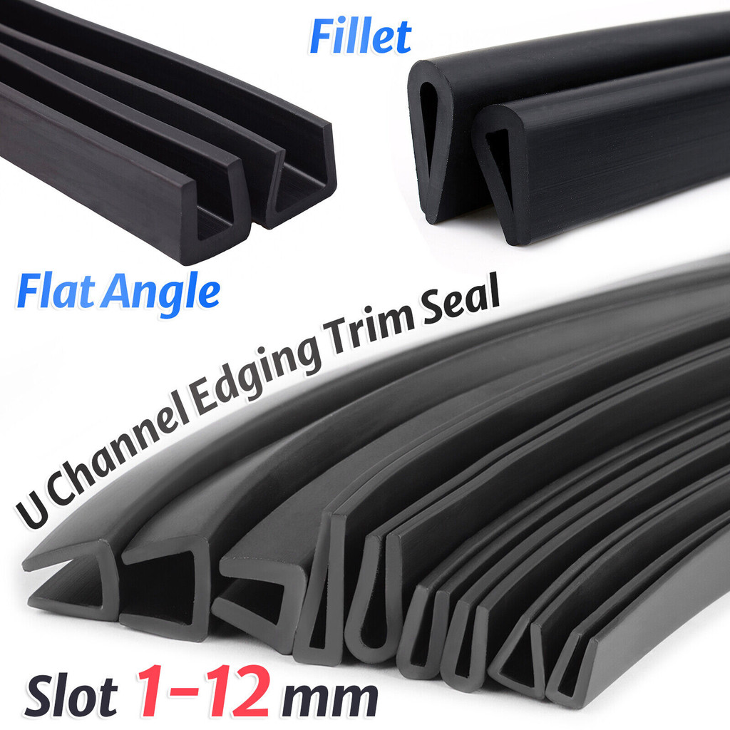 Black Rubber U Channel Edging Trim Seal Door Window Edge Protector ...