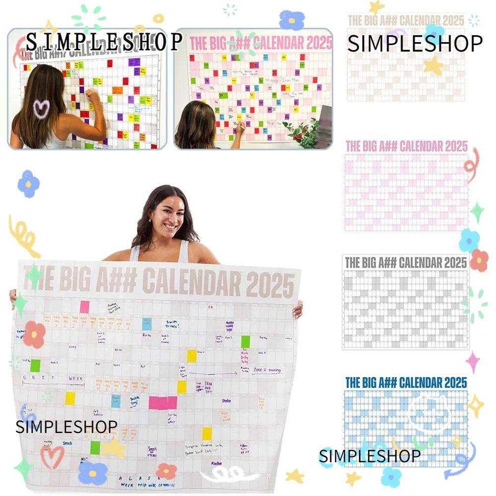 SIMPLESHOP The Big A## Calendar, Giant with Pen and Adhesive Sticker 2025 Planner Sheet ...