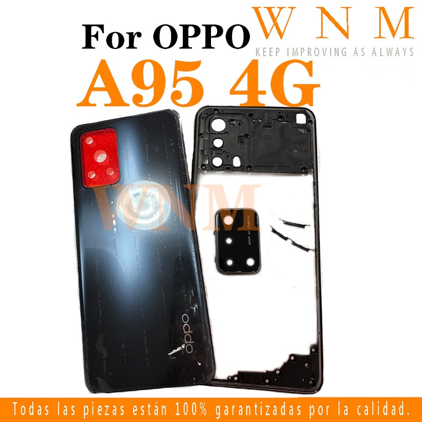 New For Oppo A95 4G CPH2365 Bezel Back Battery Cover + Middle Frame + Camera Frame Parts Rear ...