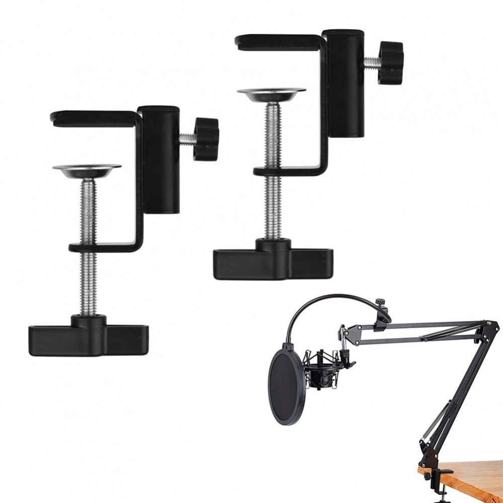 Flexible Mic Stand and Desk Lamp Clamp Holder Base Table Light Metal (2 ...