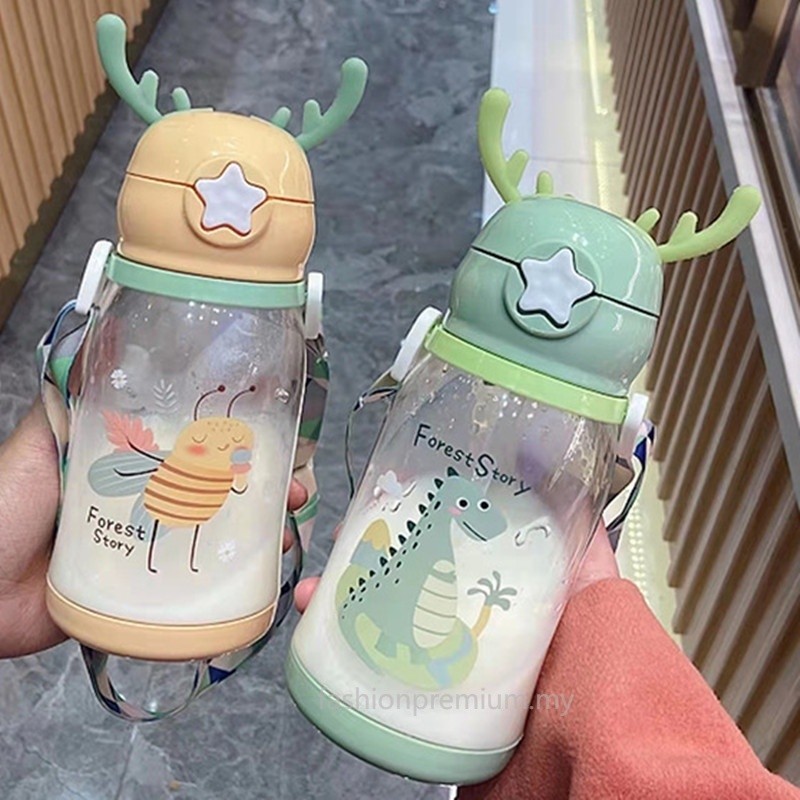 600ML Botol Air Drinking Bottle Baby Children Learning Cup with Gravity ...