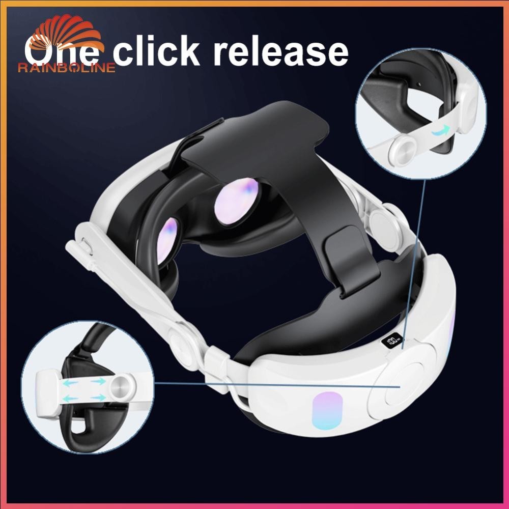 Rain For Meta Quest 3 VR Headset Adjustable Head Strap Reduce Face ...