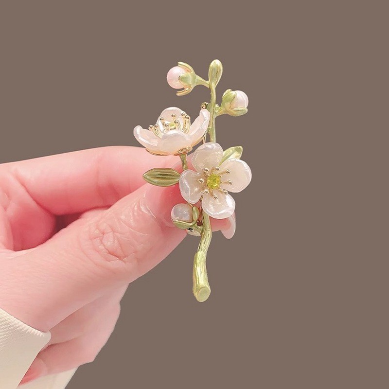 Jasmine Flower pin jijab Brooch Tudung Pin Tudung Female Pearl Corsage ...