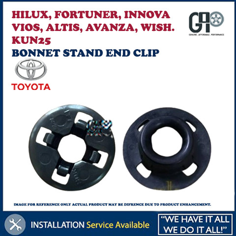 ORIGINAL TOYOTA FRONT BONNET STAND END CLIP (ROUND) HILUX, FORTUNER ...