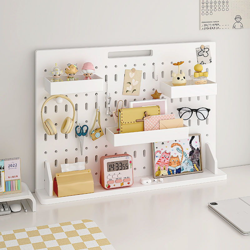 Hole Board Desktop Vertical Shelf Cream Style Bedroom Home Dormitory ...