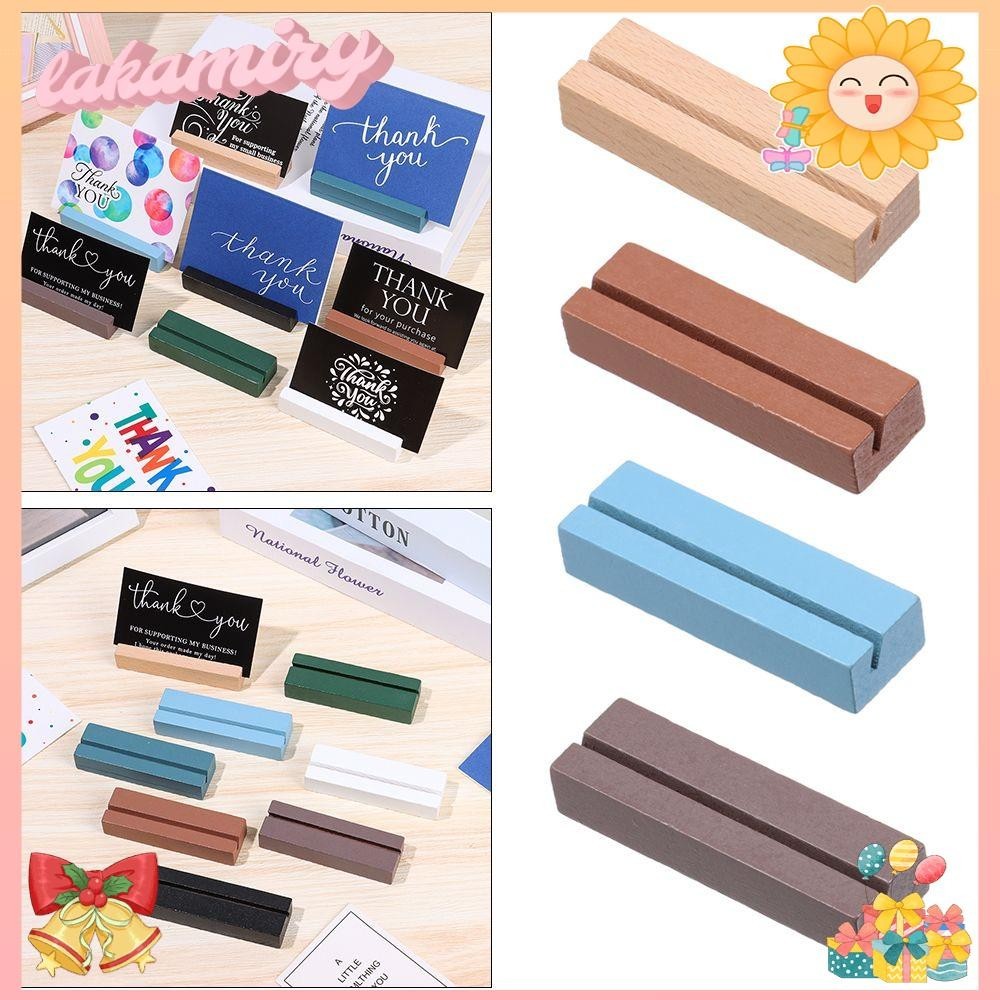 LAKAMIRY Table Numbers Holder Wood Fashion Paper Clamp Picture Cards ...
