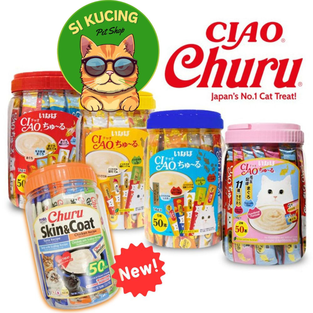 Ciao Churu / Inaba Churu Value Pack 50 pcs (14g/stick) Cat Treats ...
