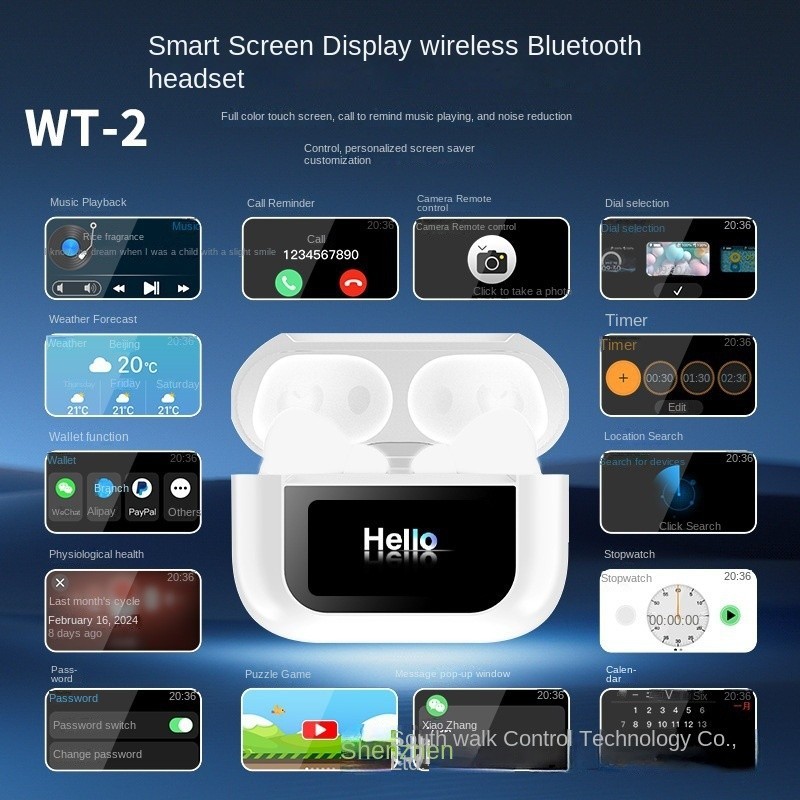 Fifth generation color screen earphone V10 wireless Bluetooth earphone ...