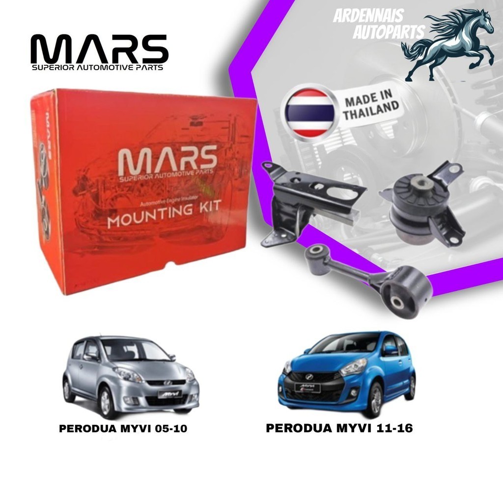 ORIGINAL MARS ENGINE MOUNTING SET FOR PERODUA MYVI 2005-2016 1.0 1.3 1.5 (1 YEAR WARRANTY) MADE ...