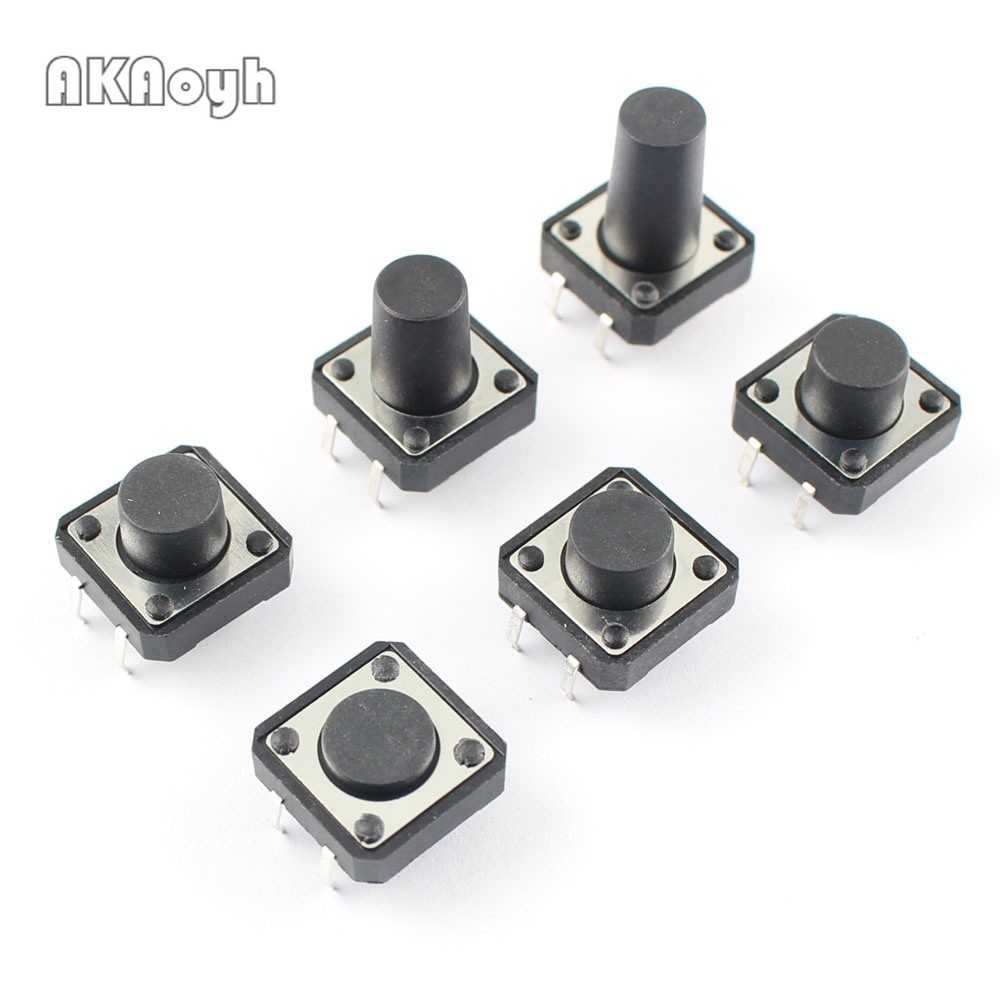 100pcs Switch 12*12 4Pin DIP Self-reset Momentary Tactile Tact Push ...