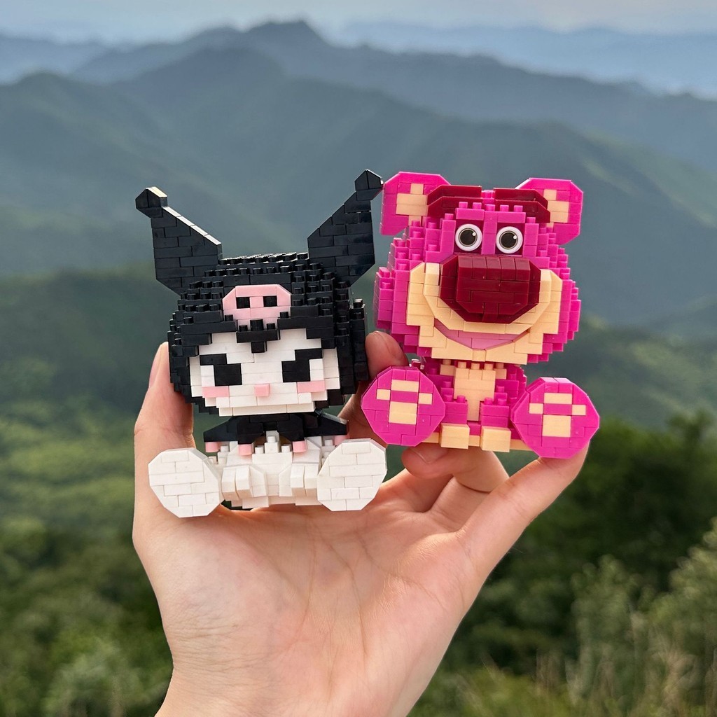 Lego Micro-Diamond Small Particles Cartoon Strawberry Bear Insert ...