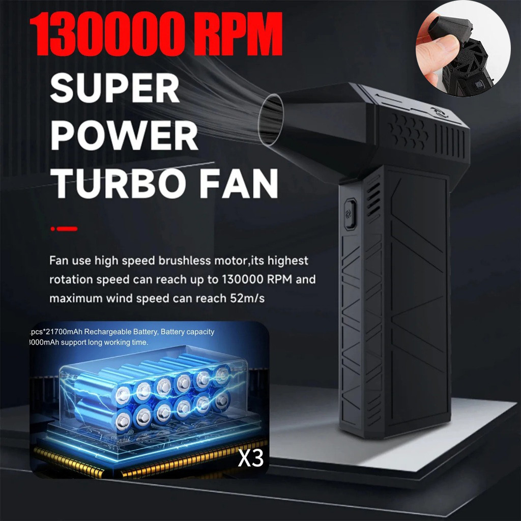 Car Mini Jet Blower 130000 RPM Portable Cordless Electronic Powered ...