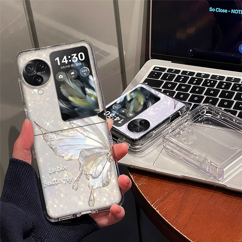 New Fashionable Transparent Fairy Butterfly Folding Screen Case For ...