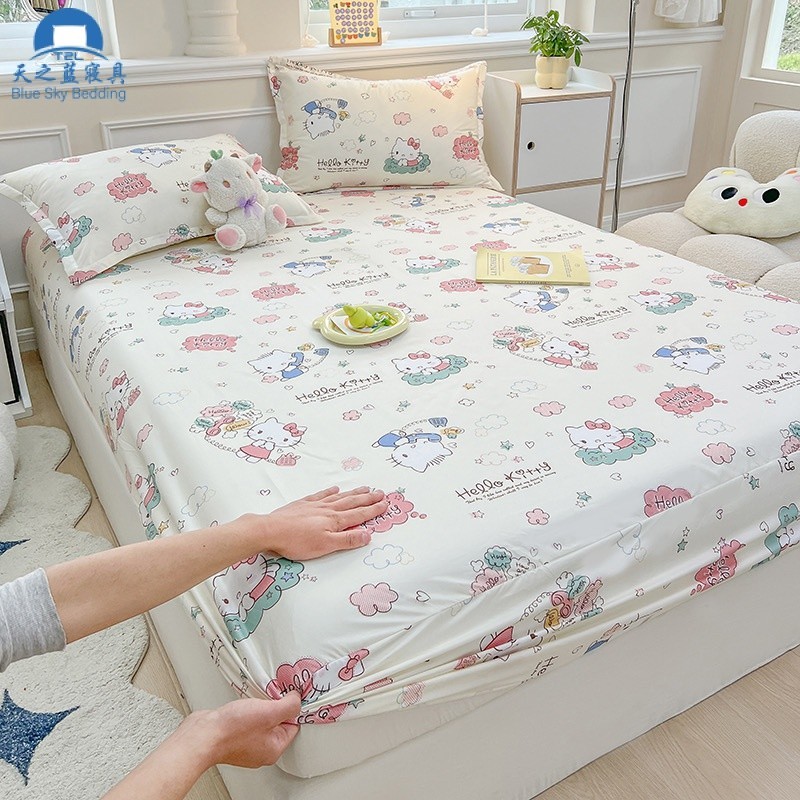 Cartoon Print Mattress Protector Fitted Sheets Single/Super Single ...