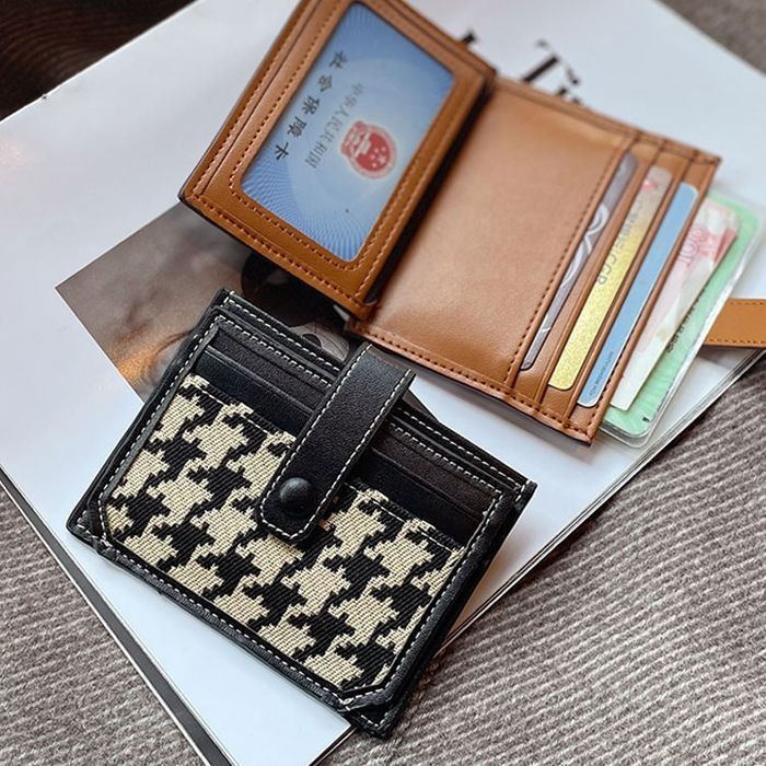 Houndstooth Women's Card Holder Multiple Card Slots Convenient Card ...