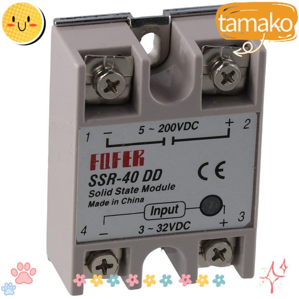 TAMAKO Single-Phase, Output 5-60V DC 40A Solid State Relay, Input 3-32V DC SSR-40DD Heat Sink ...