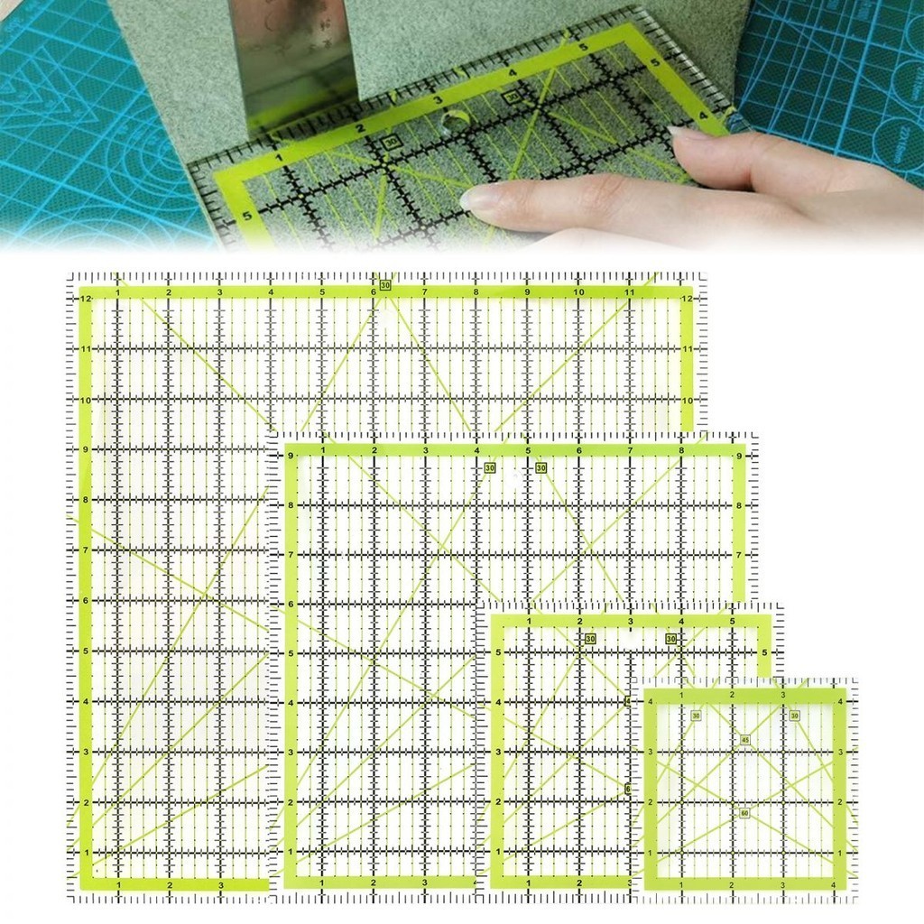 4.5inch / 6inch / 9.5inch / 12.5inch 4 Sizes Optional Quilting Ruler ...