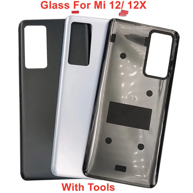Glass Back Lid For Xiaomi 12 12X Hard Battery Cover Rear Door Housing ...