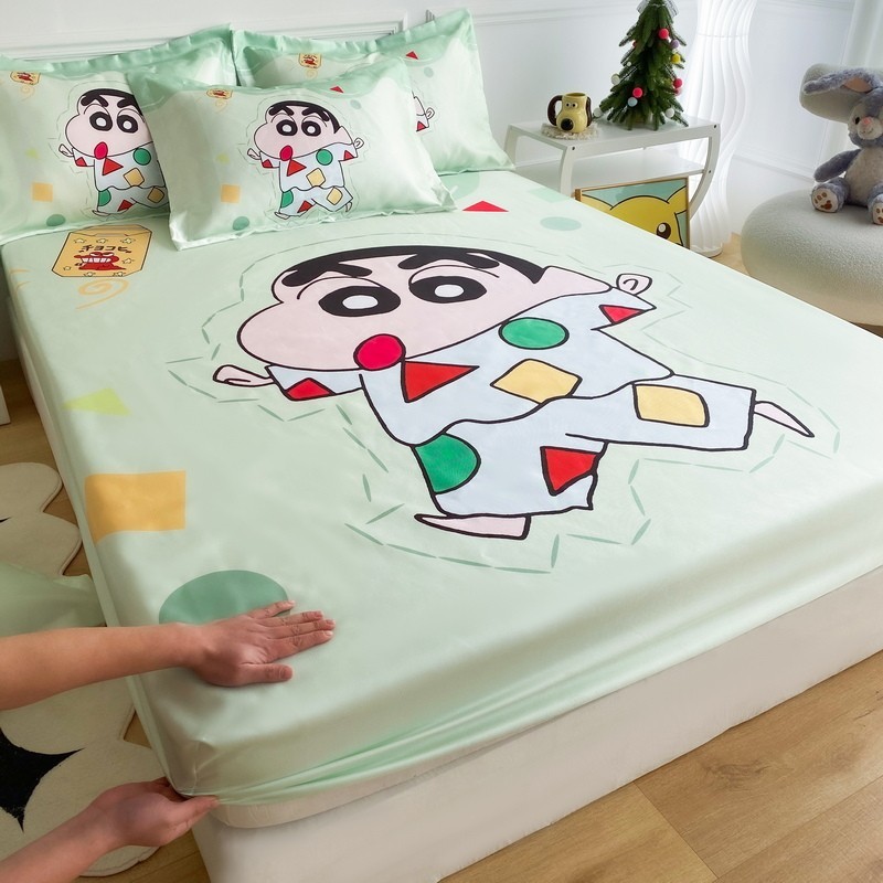 Summer New Style Cartoon Ice Silk bed sheet cadar tilam 冰絲床單 Long ...