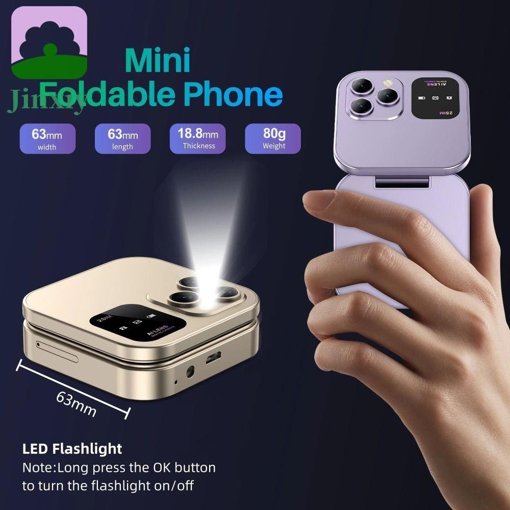 JINXIY Mini Flip Mobile Phone, I16Pro 2SIM Card Flip Foldable Phone ...