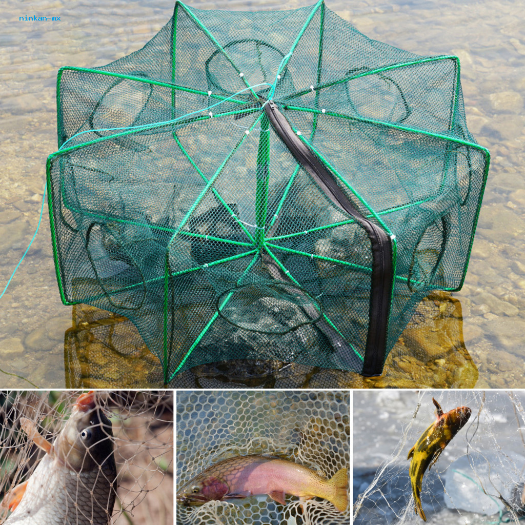 nin Heavy Duty Fish Net Foldable Shrimp Net Portable Foldable Fishing ...