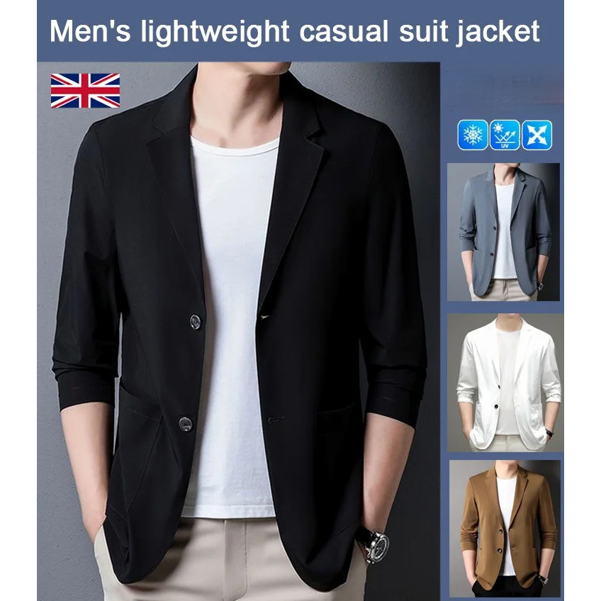 【Hot Sale】💞免烫抗皱⭐Men's Lightweight Casual Suit Jacket Business Daily ...