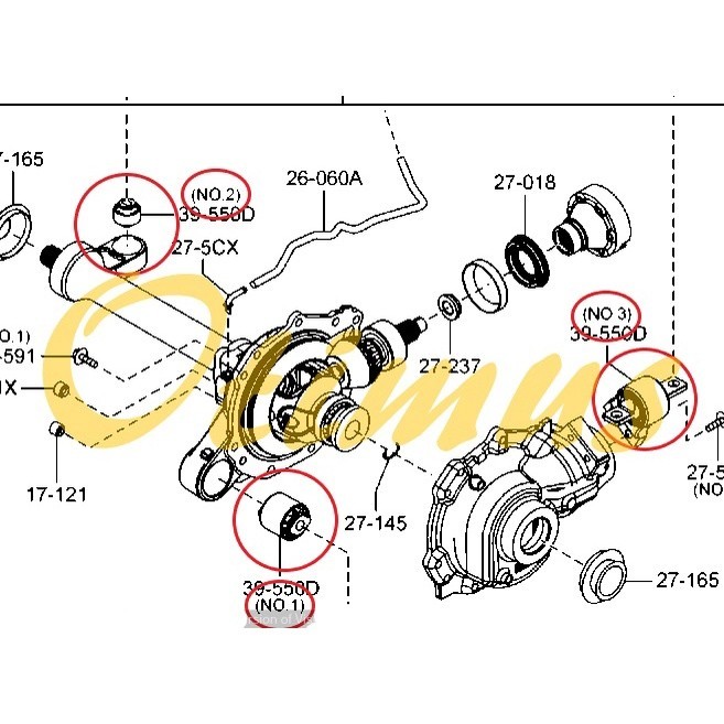 FORD RANGER T6 T7, MAZDA BT50 BT-50 2012 4WD FRONT AXLE BUSH ...