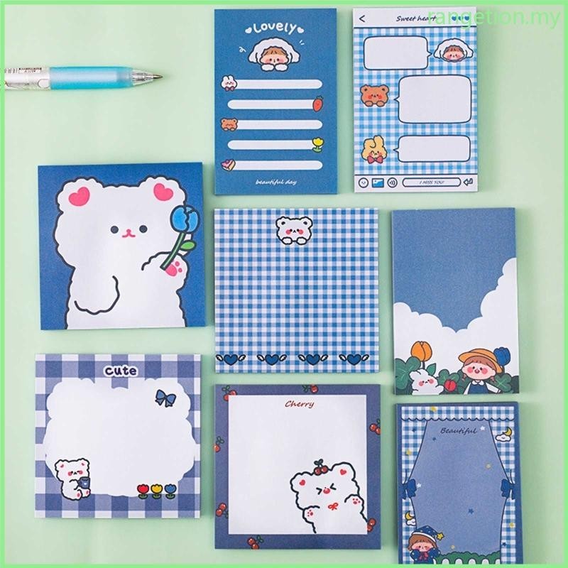 RAN Cartoon Notes Pad Self-adhesive Unruled Papers Mini Writing Pad ...